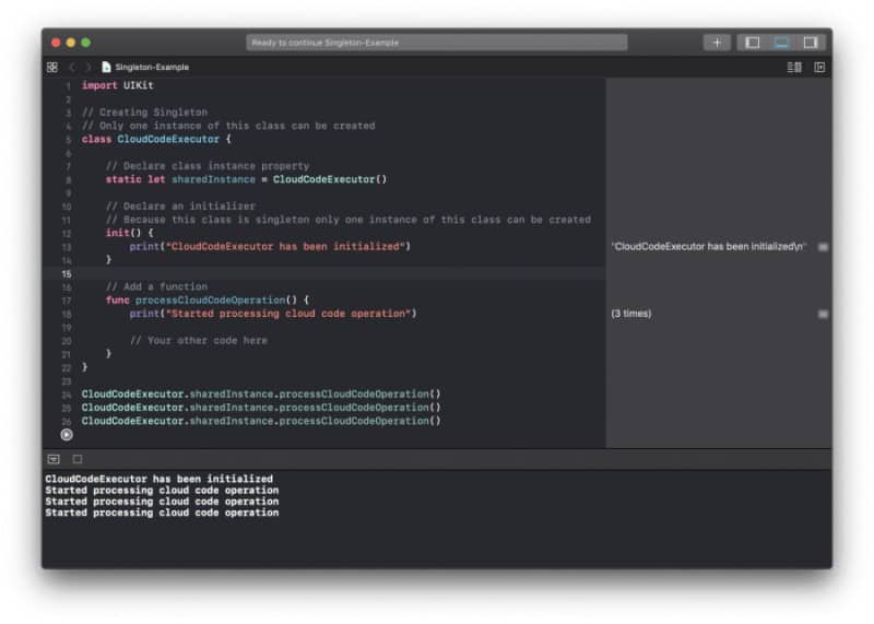 Singleton Class in Swift. Code Example. - Apps Developer Blog