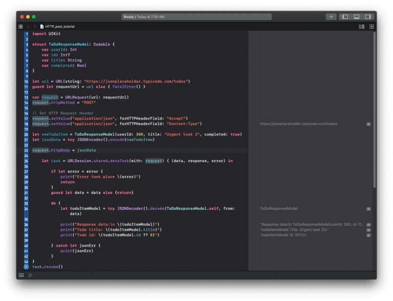 Post Request Example In Swift Apps Developer Blog