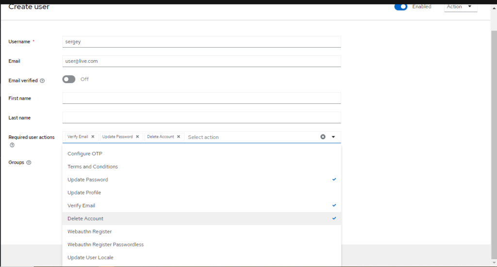 Keycloak: Creating a New User - Apps Developer Blog