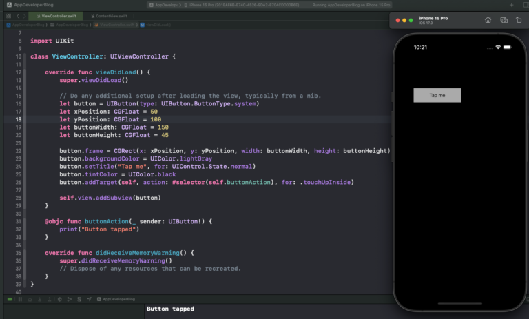 Create UIButton Programmatically in Swift