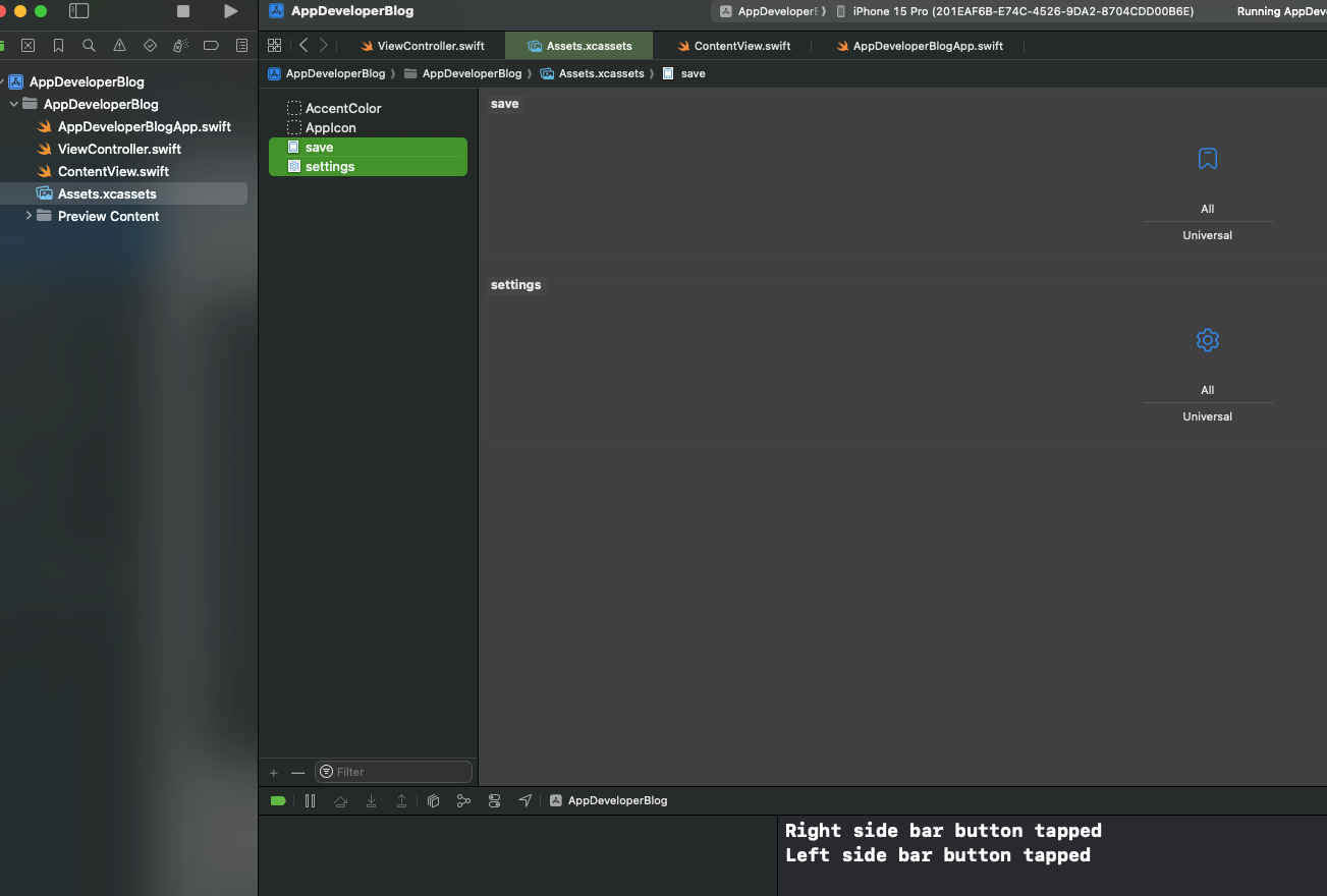 Uibarbuttonitem With Image Example In Swift Apps Developer Blog