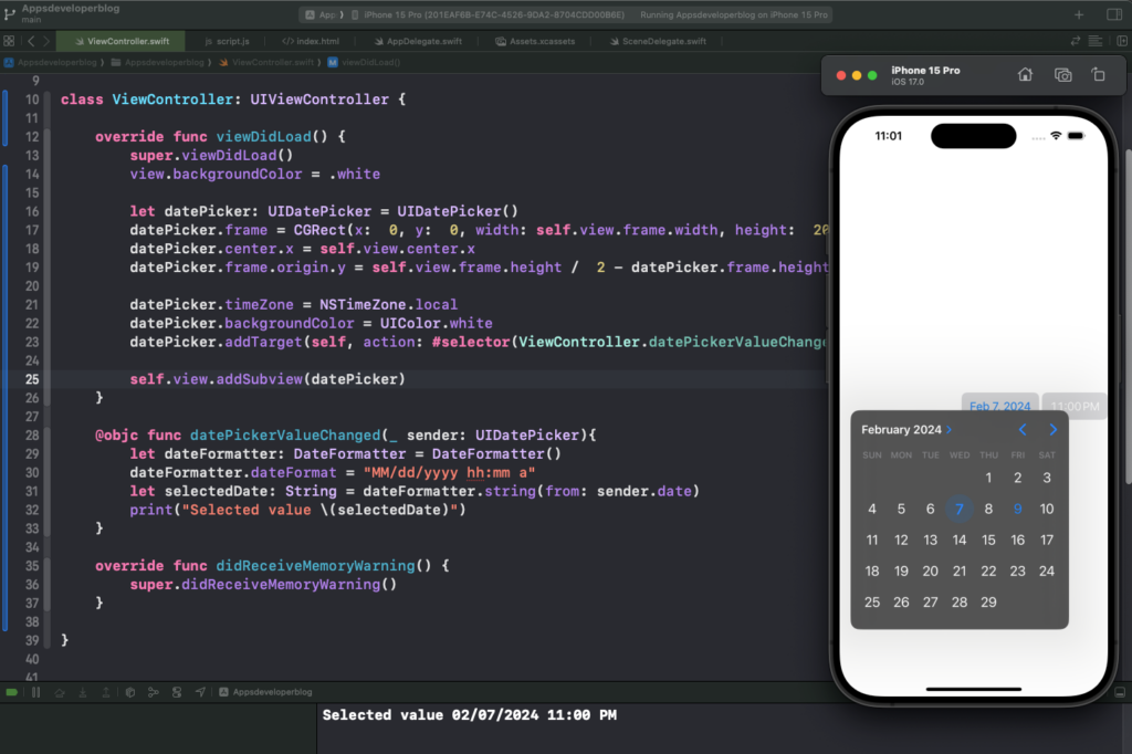 Create UIDatePicker programmatically in Swift