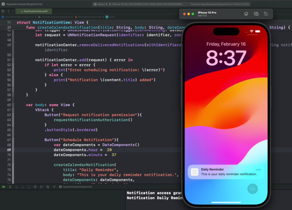 Create, Schedule and Receive Local Notifications in Swift - Apps ...