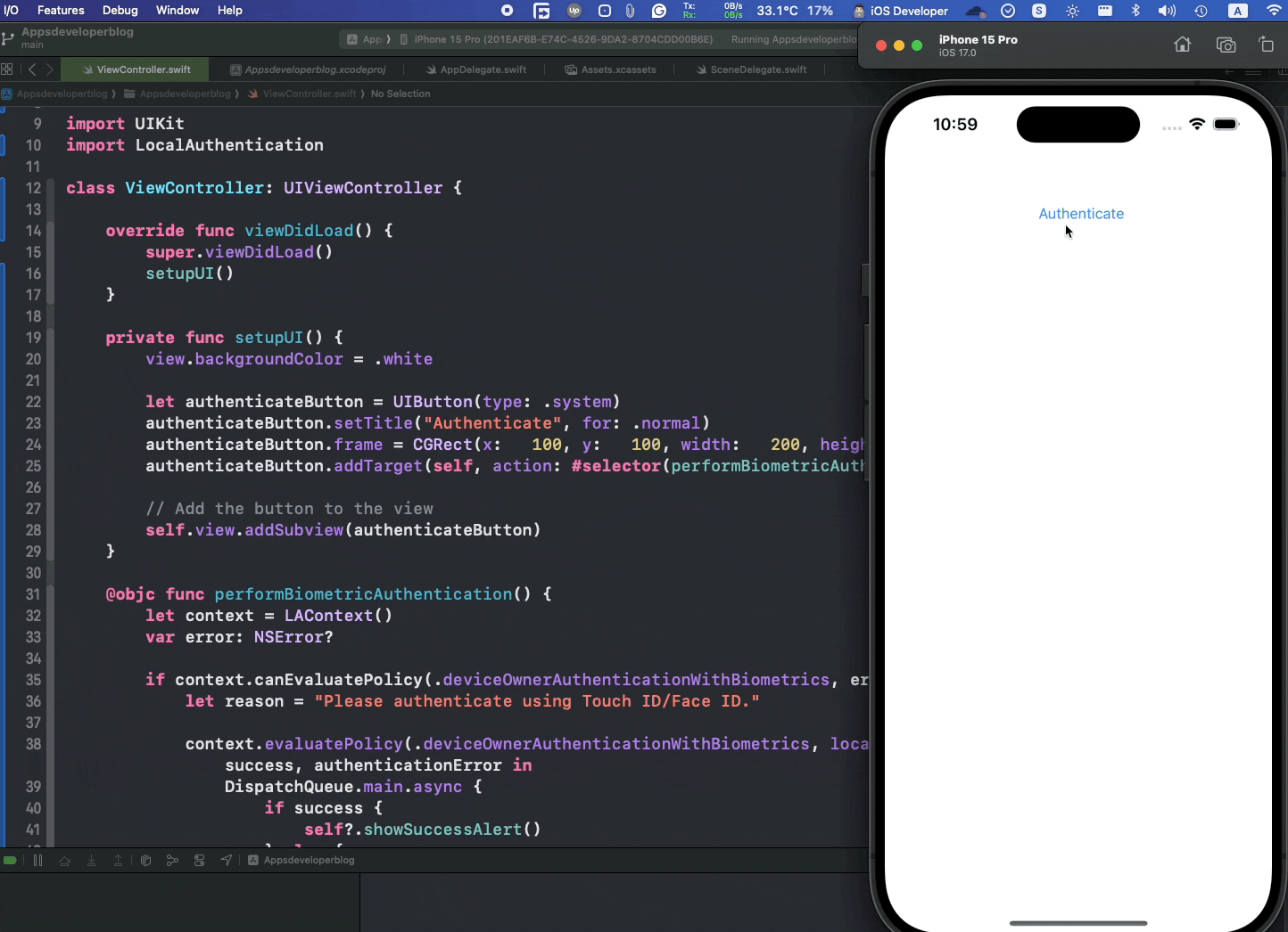 Integrate Touch ID and Face ID for Biometric Security in iOS