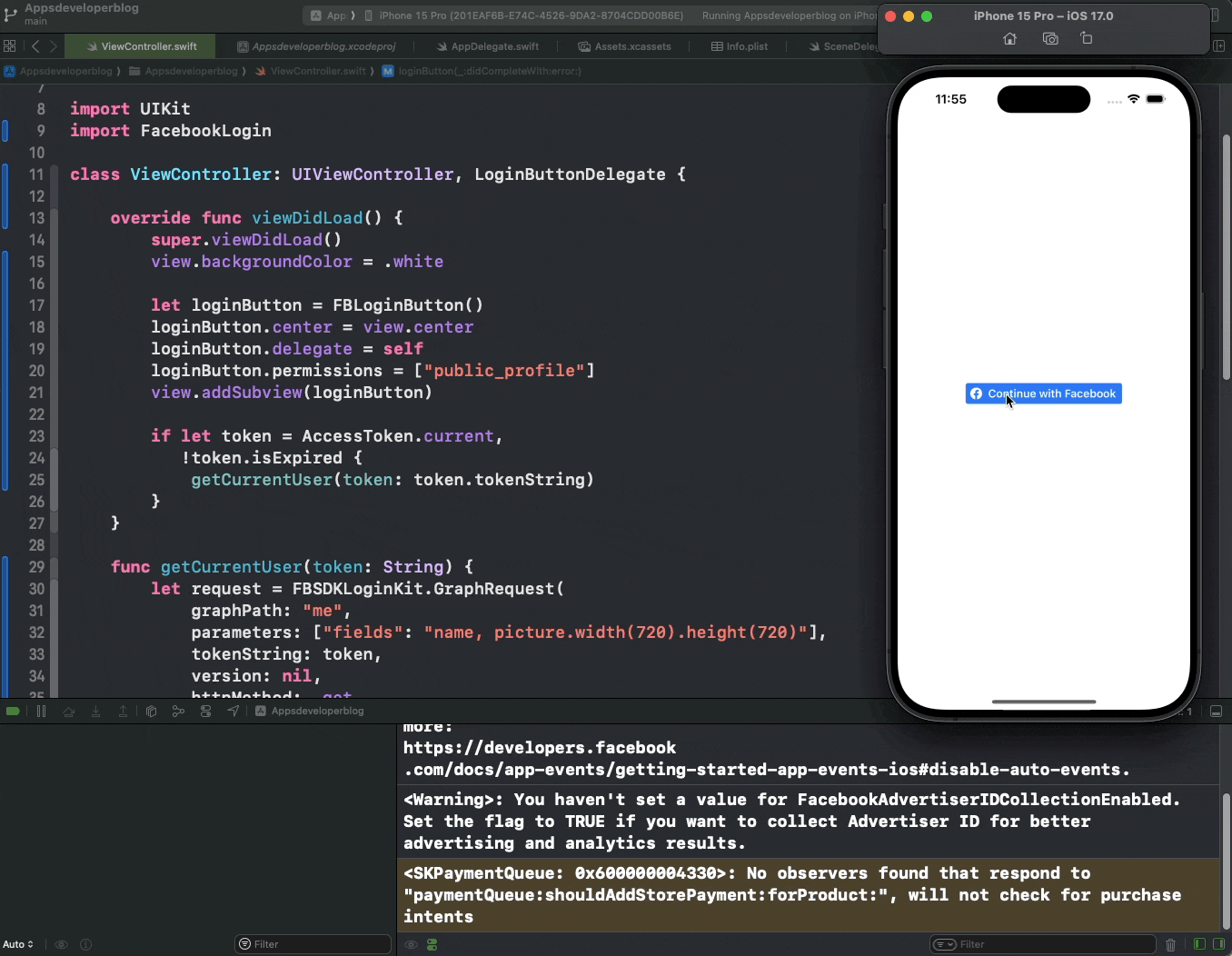 Fetch Facebook User Profile Details in Swift - Apps Developer Blog